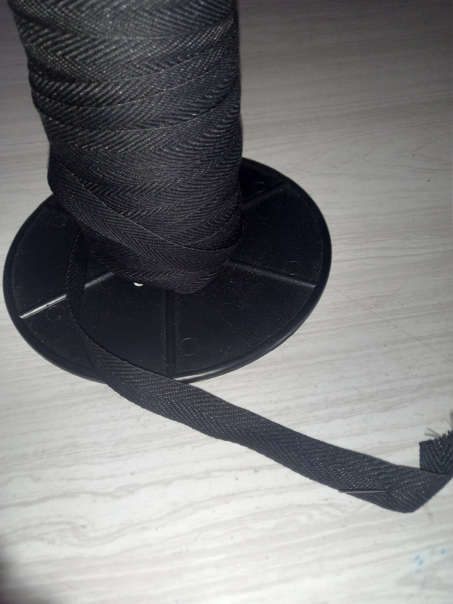15mm Knitted poly/cotton webbing/tape - Black – Forfabricsake